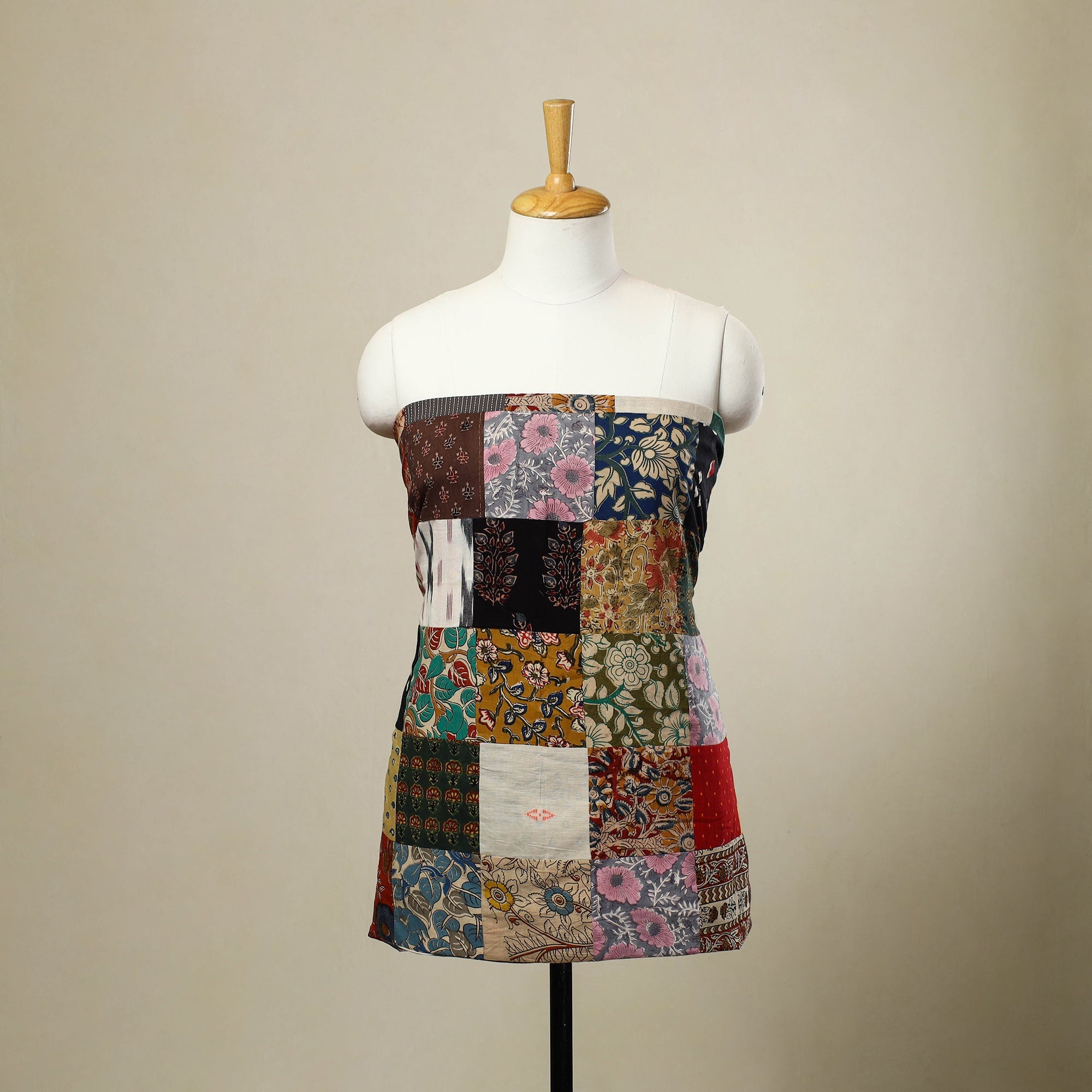 Multicolor Handcrafted Patchwork Cotton Kurta Material