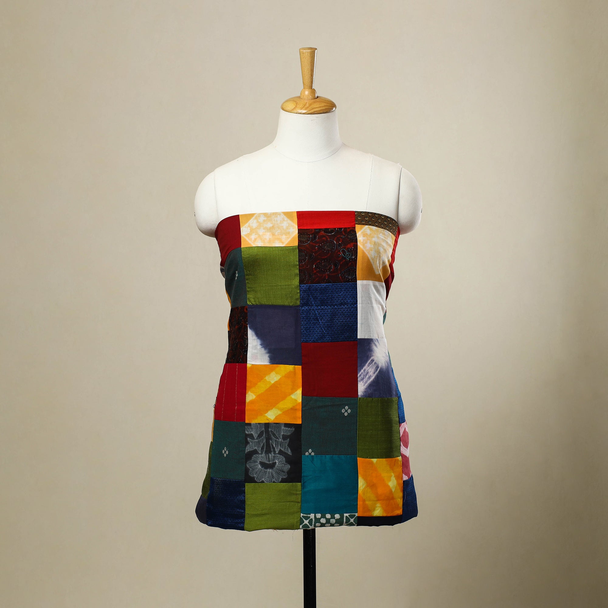 Multicolor Handcrafted Patchwork Cotton Kurta Material