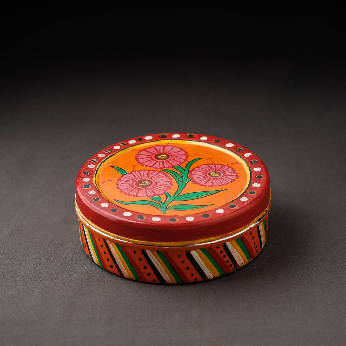 Multicolor Kavad Handpainted Stainless Steel Masala Box
