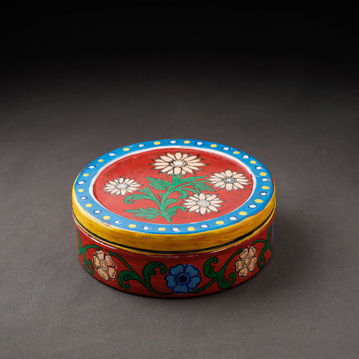 Multicolor Kavad Handpainted Stainless Steel Masala Box