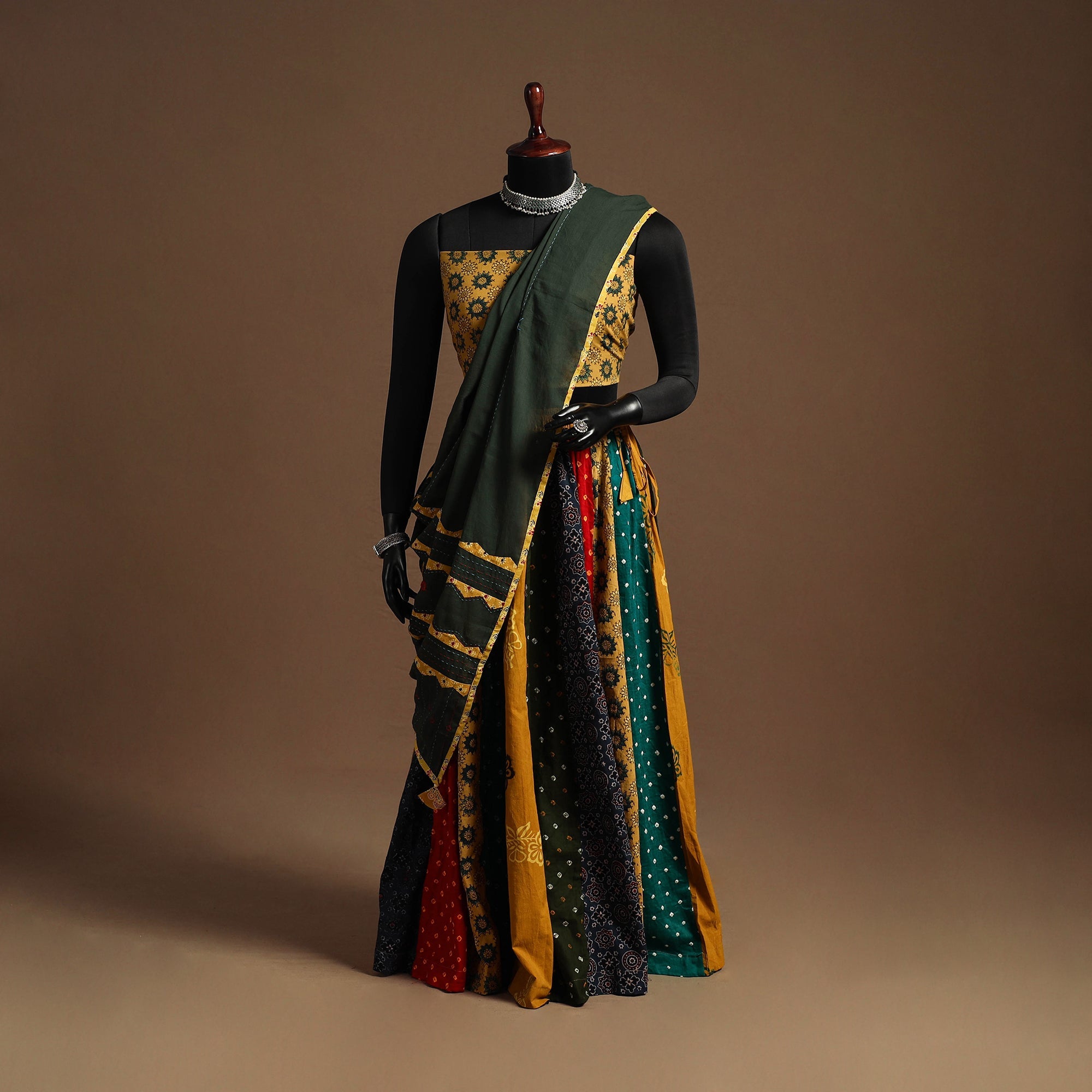 Multicolor Navratri Garba Cotton Chaniya Choli Set