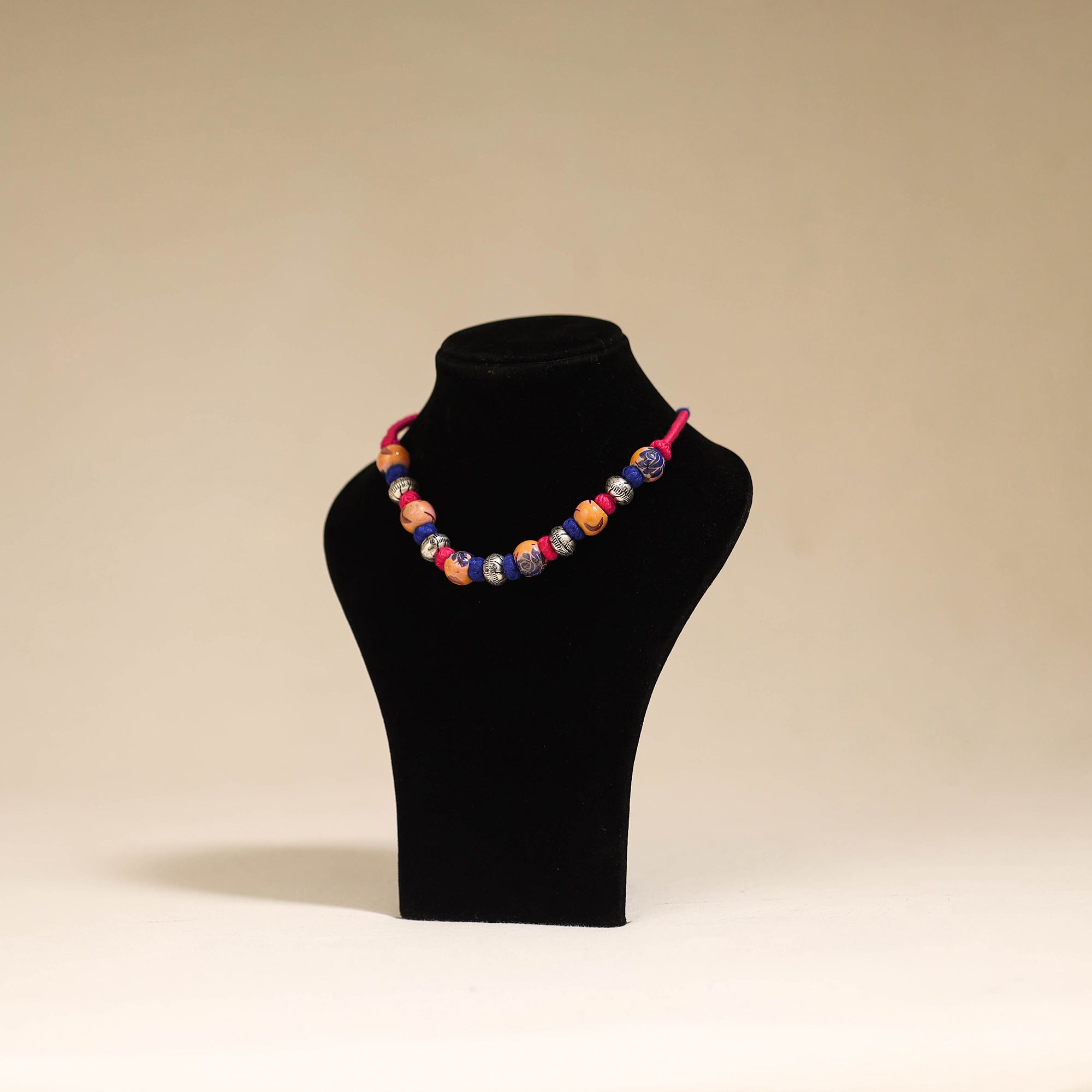 Multicolor Patwa Thread Beads Necklace by Kailash Patwa