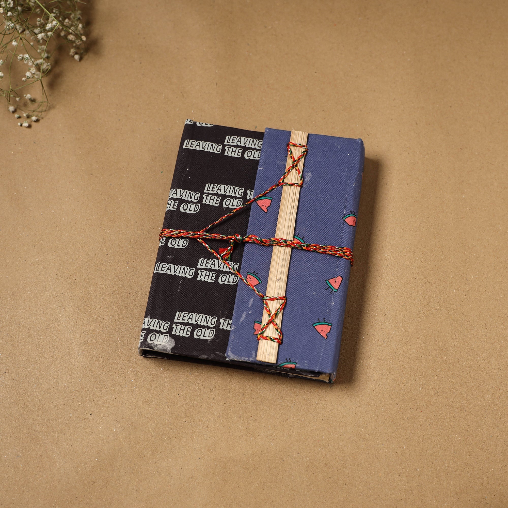 Printed Fabric Cover Handmade Paper Notebook with Thread Lock