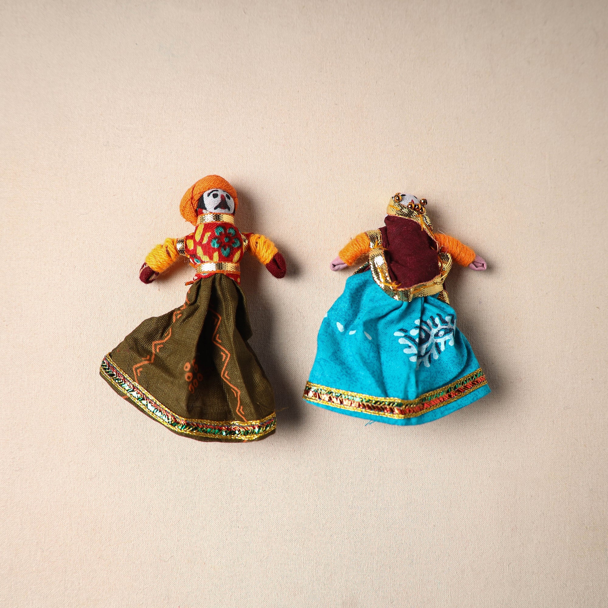 Multicolor Rajasthani Puppet Couple Handmade Magnet