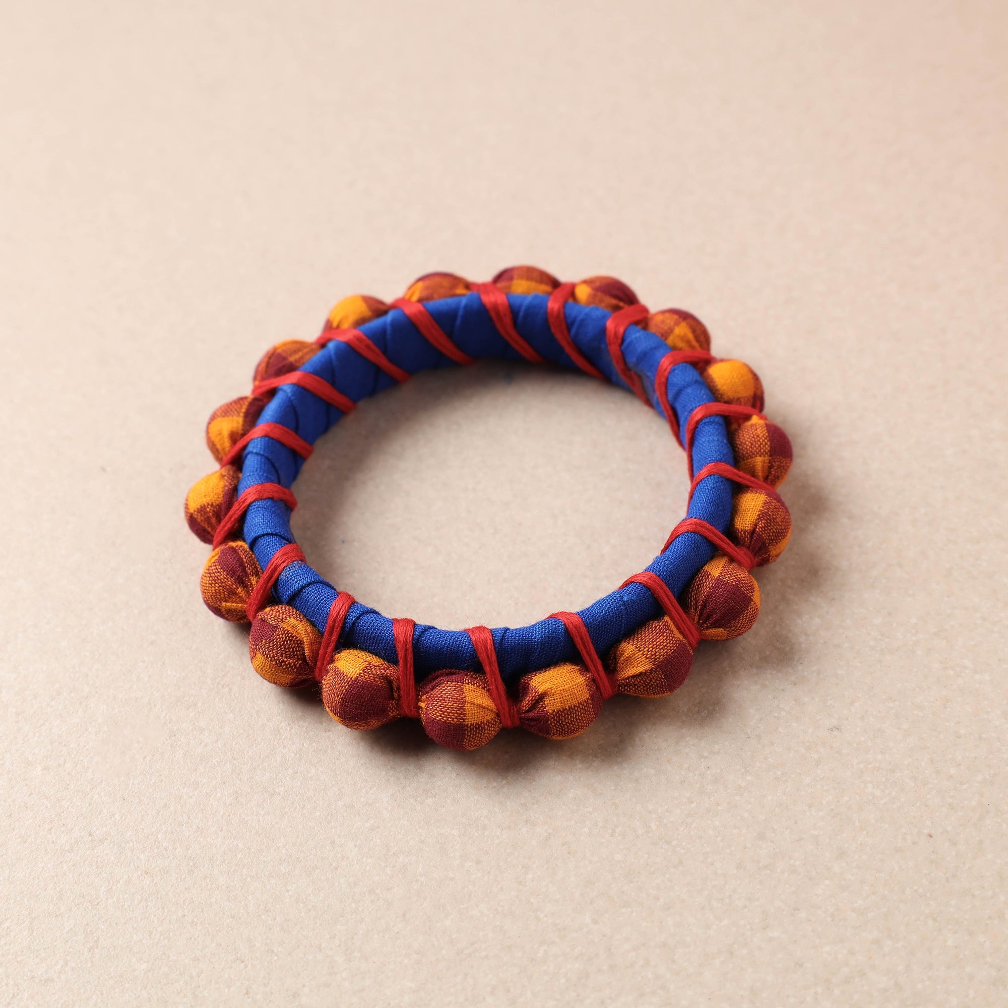 Orange Handcrafted Fabart Bangle by Asalkaar
