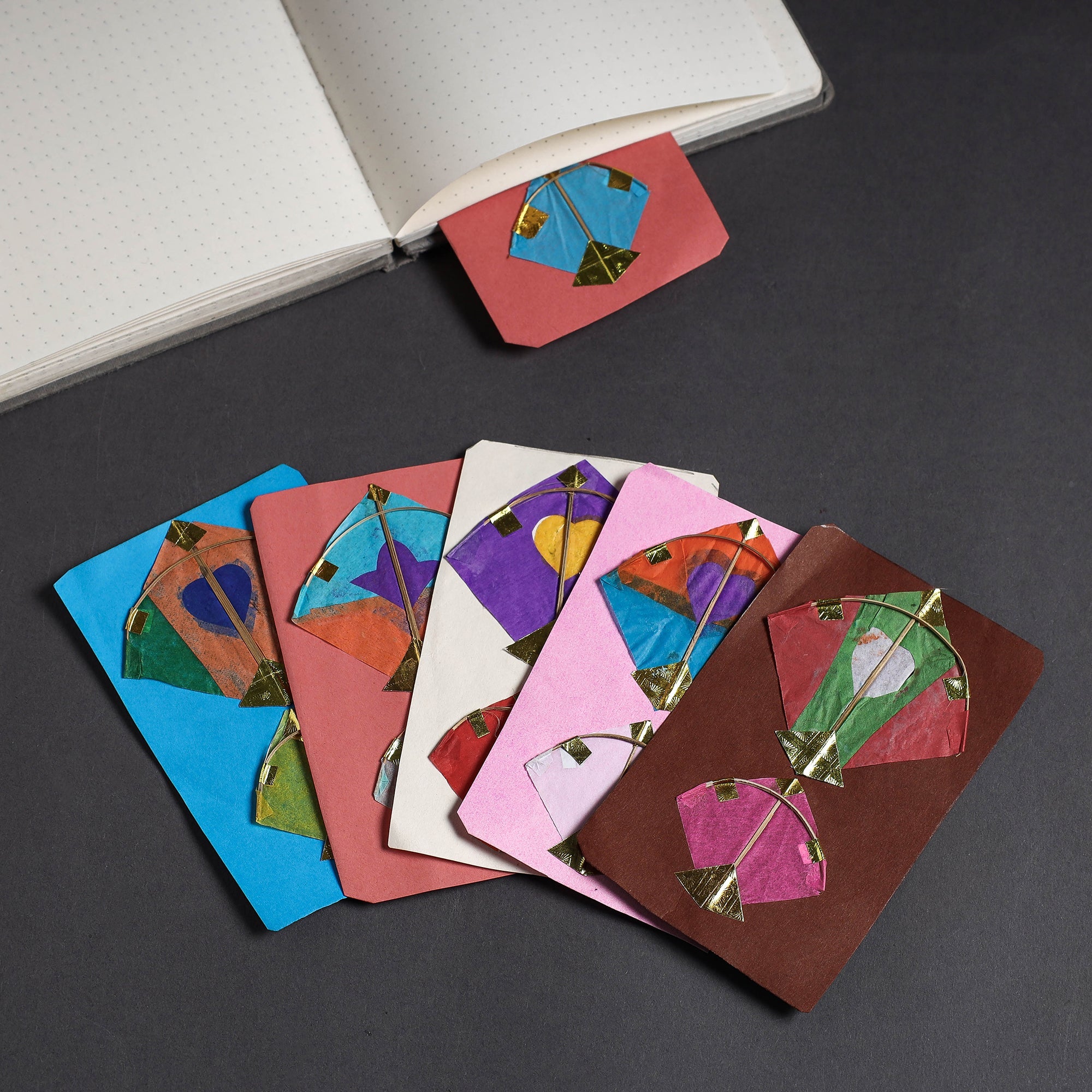 Buy पतंग Kite - Handmade Paper Work Bookmark (Set of 5)