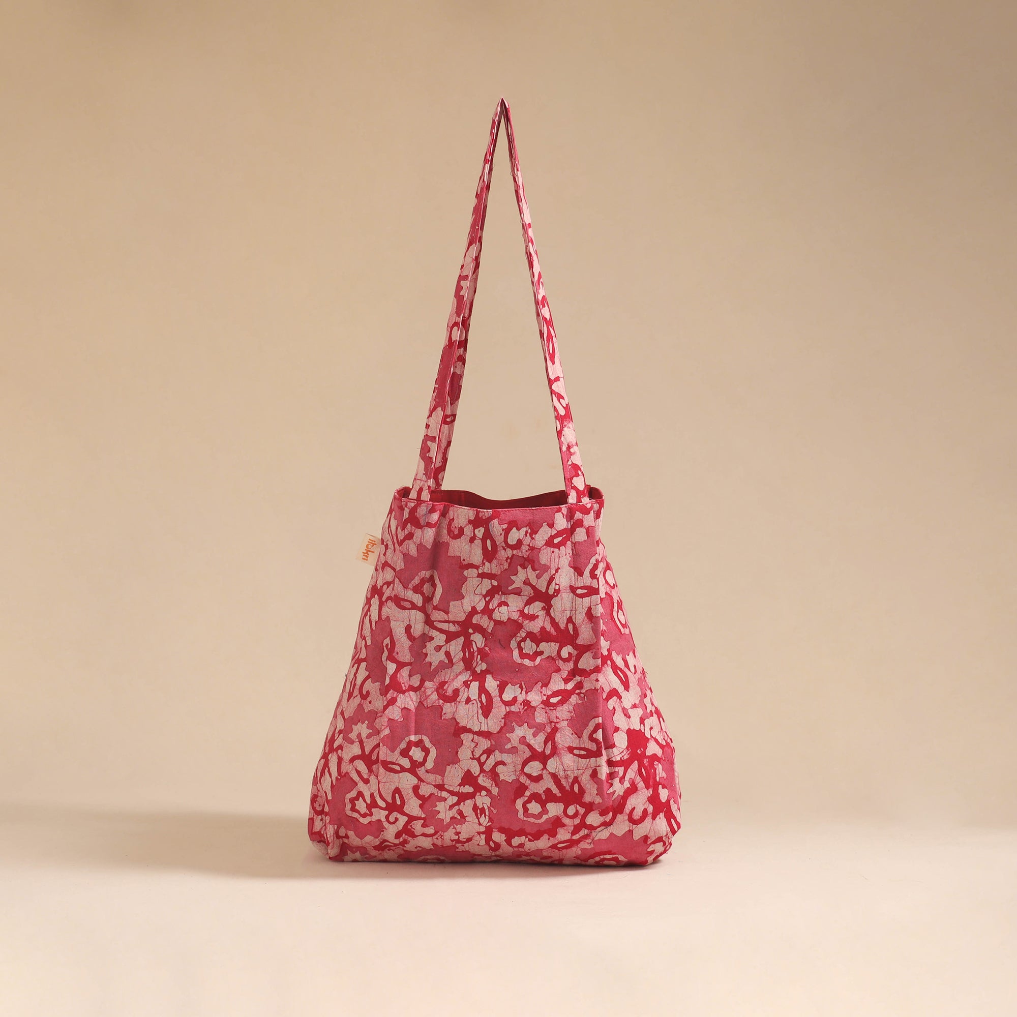 Pink Handcrafted Fabric Jhola Bag