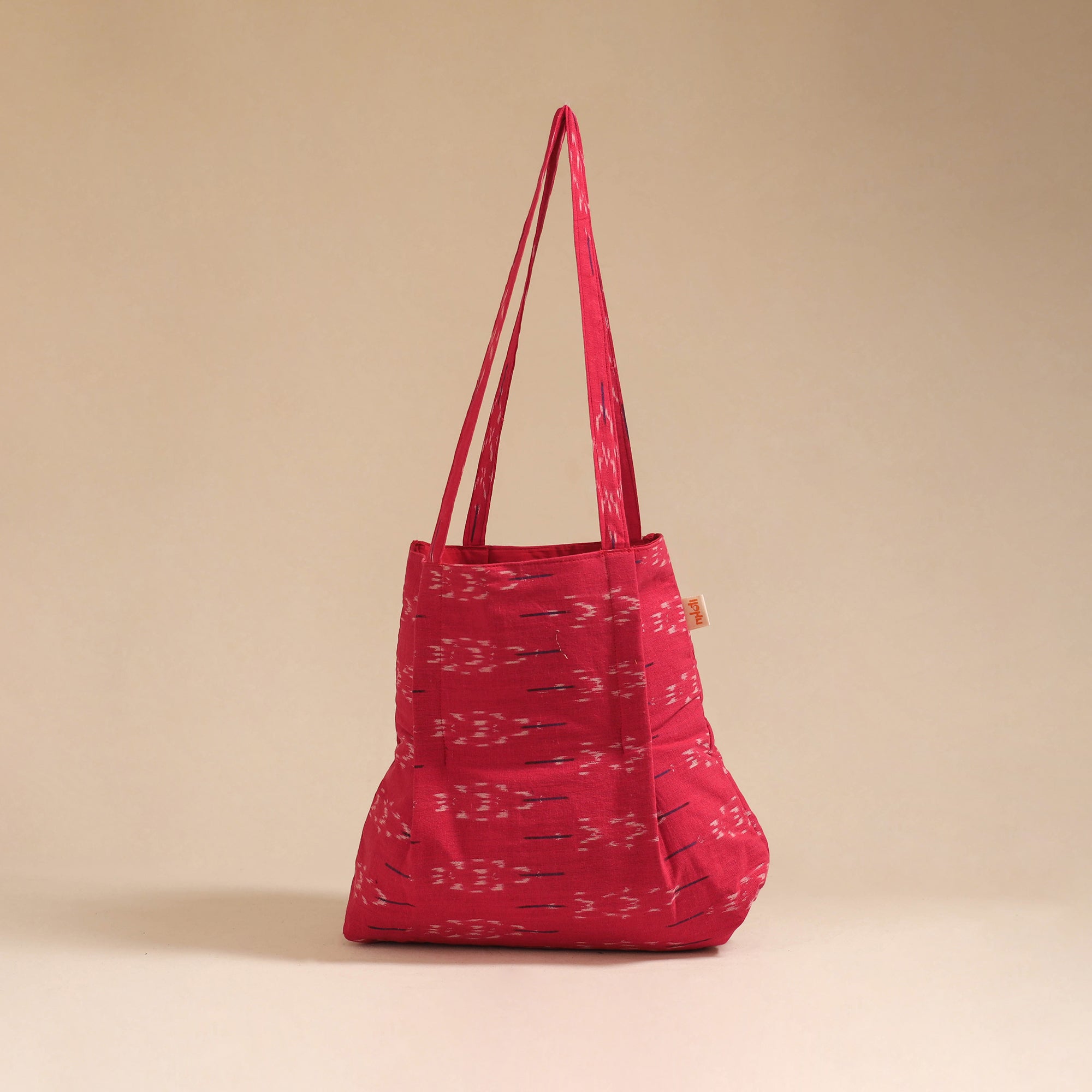 Pink Handcrafted Fabric Jhola Bag