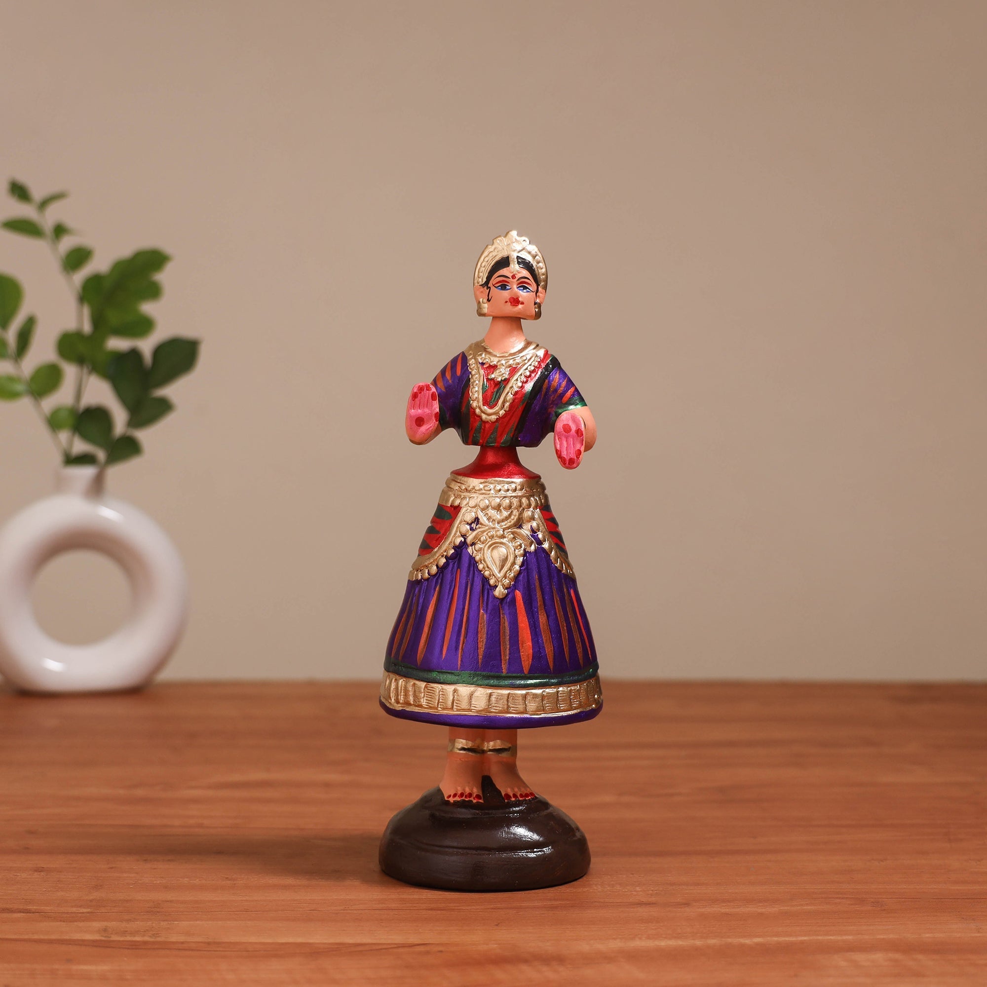 Purple Bobble Head Thanjavur Traditional Dancing Doll
