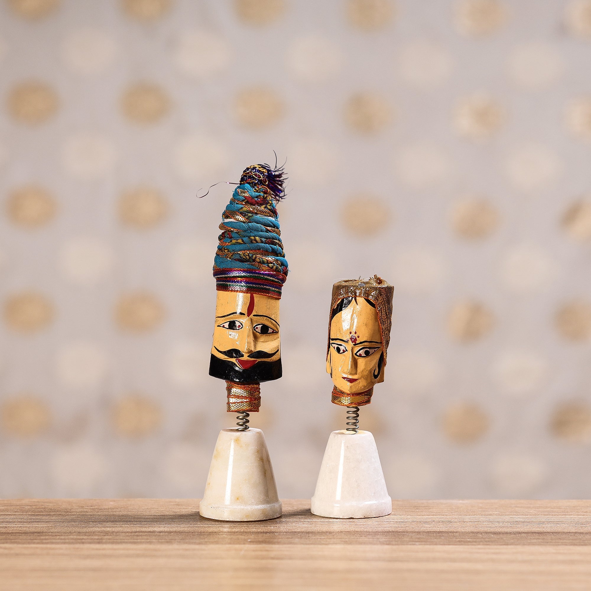 Rajasthani Bobble Head Handmade Puppet / Kathputli