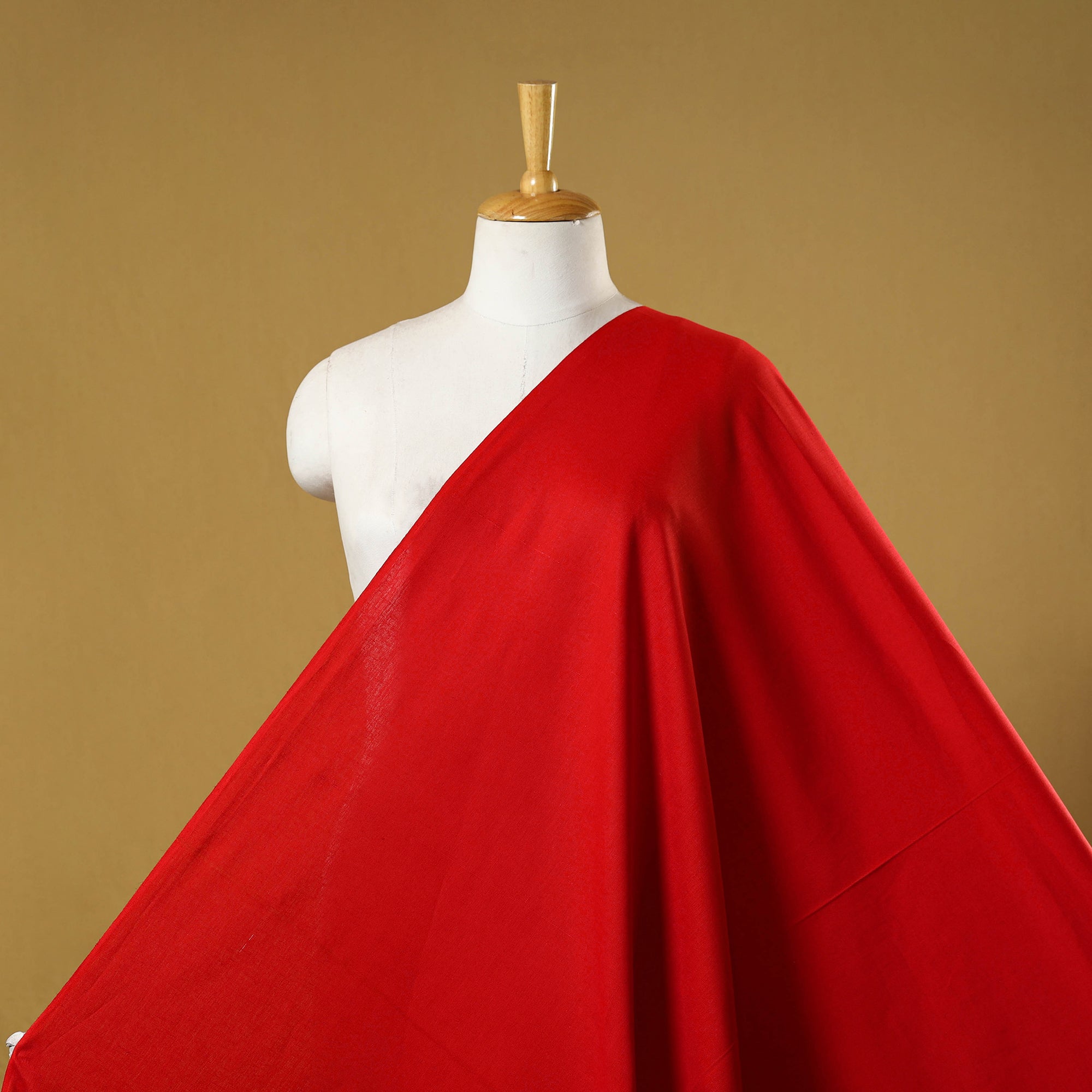 Red Flex Cotton Prewashed Plain Fabric