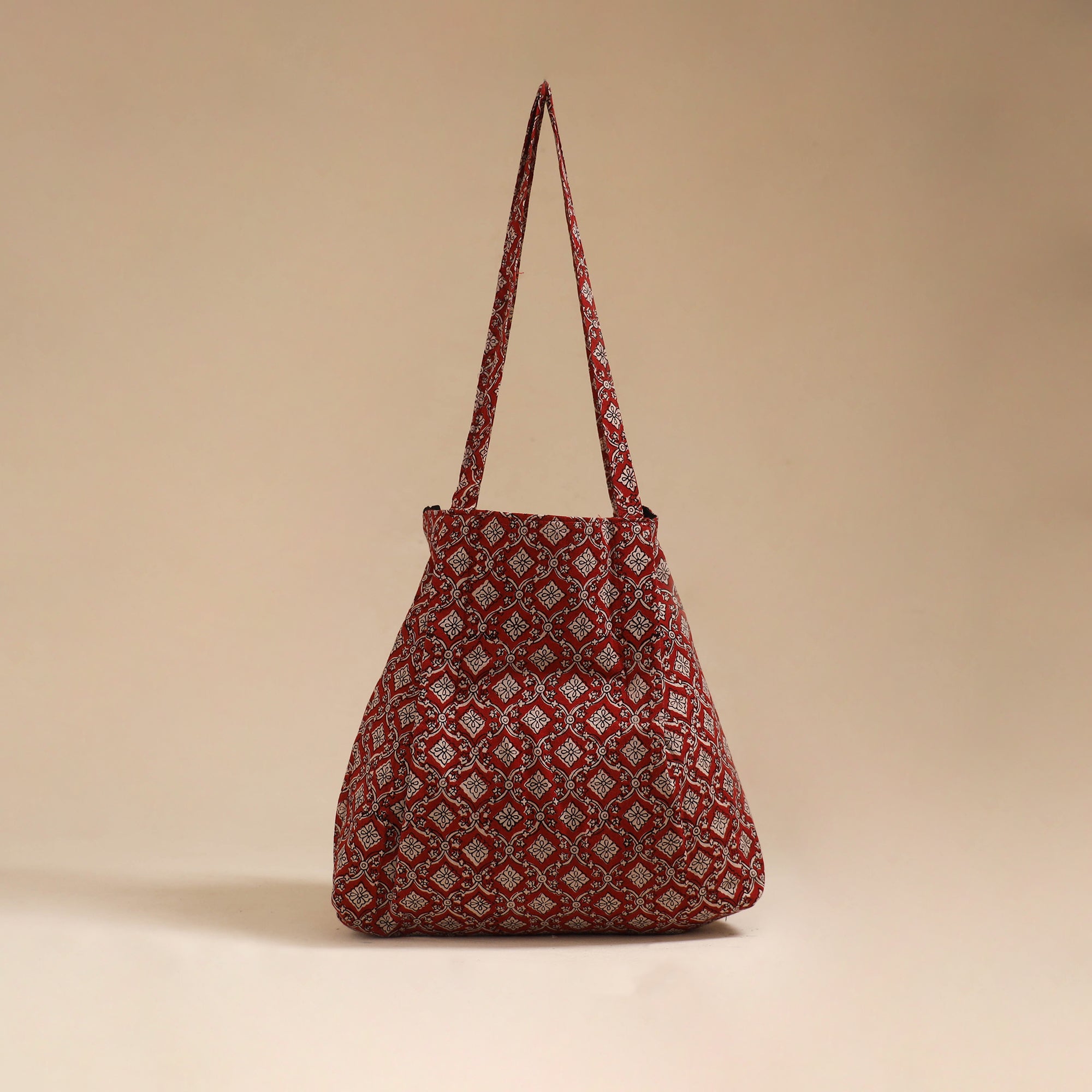 Red Handcrafted Fabric Jhola Bag