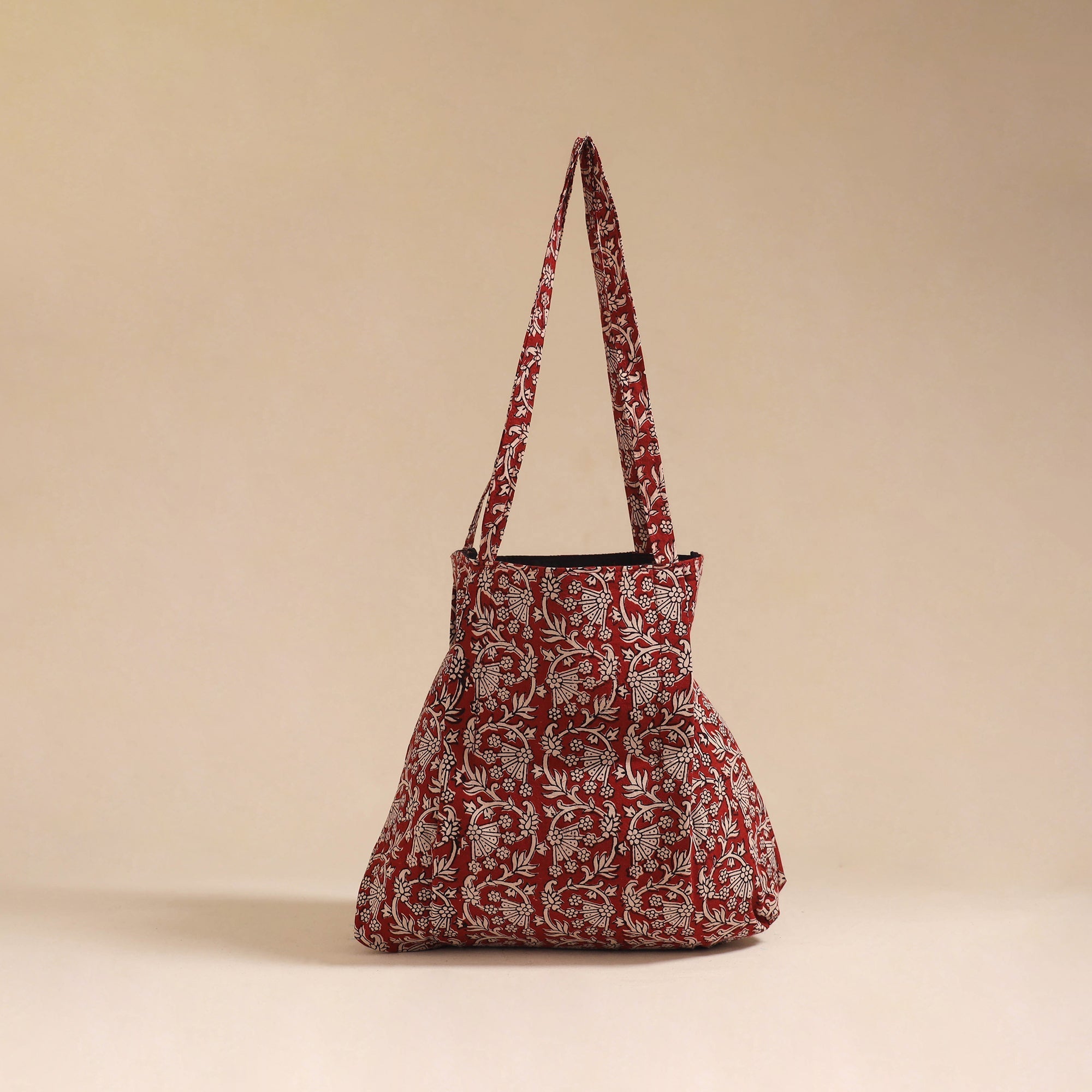 Red Handcrafted Fabric Jhola Bag