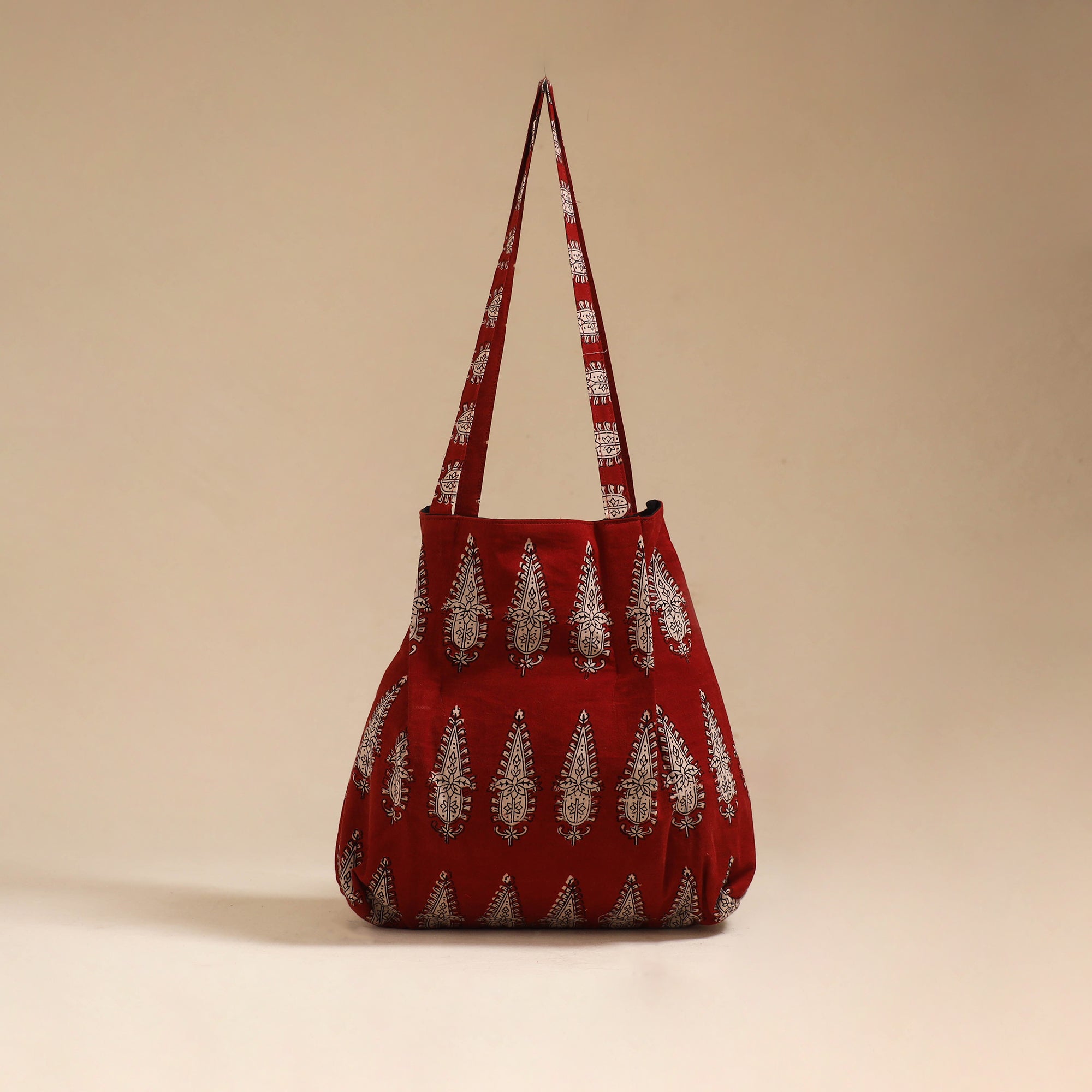 Red Handcrafted Fabric Jhola Bag