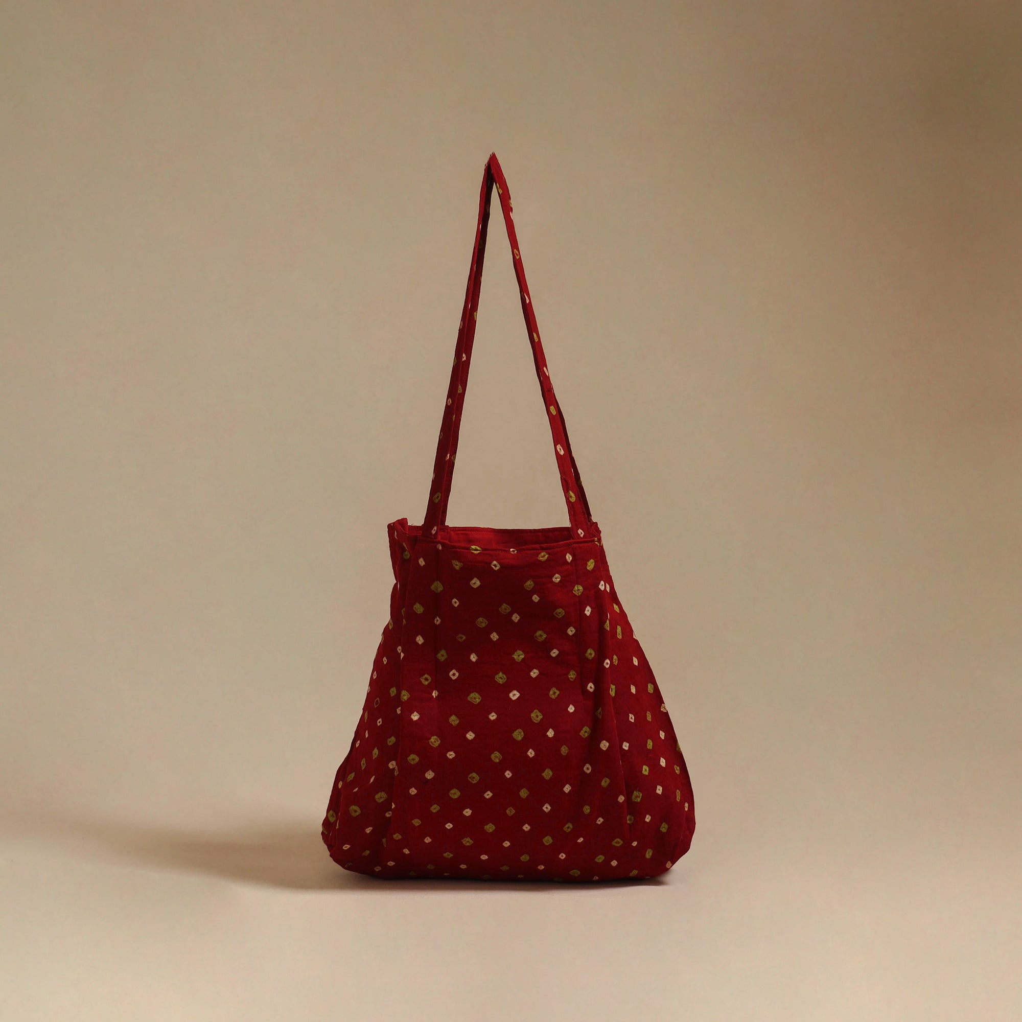 Red Handcrafted Fabric Jhola Bag