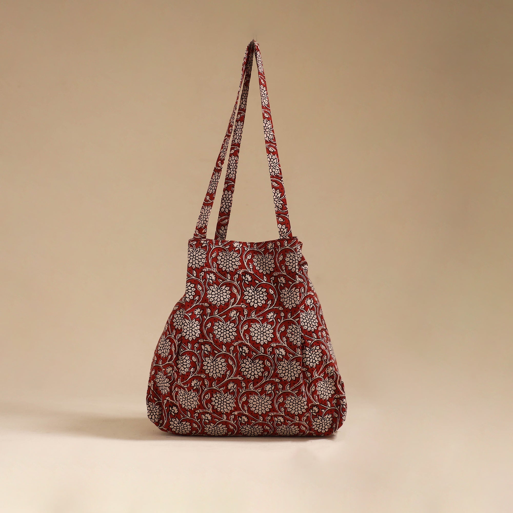 Red Handcrafted Fabric Jhola Bag