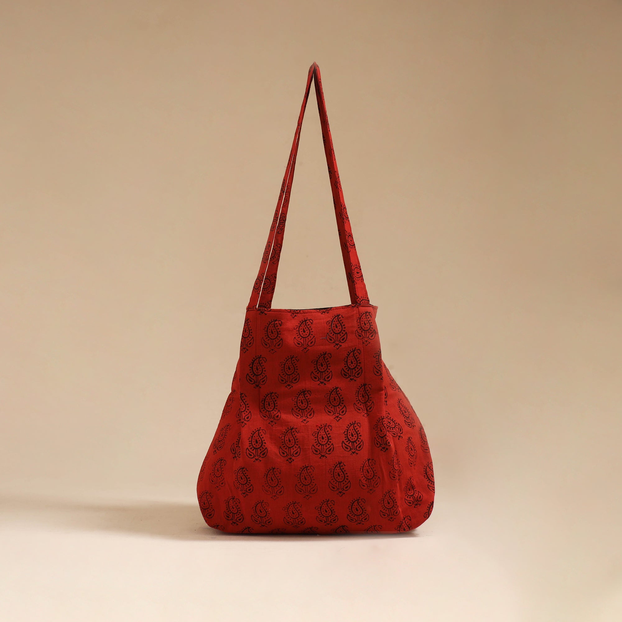 Red Handcrafted Fabric Jhola Bag