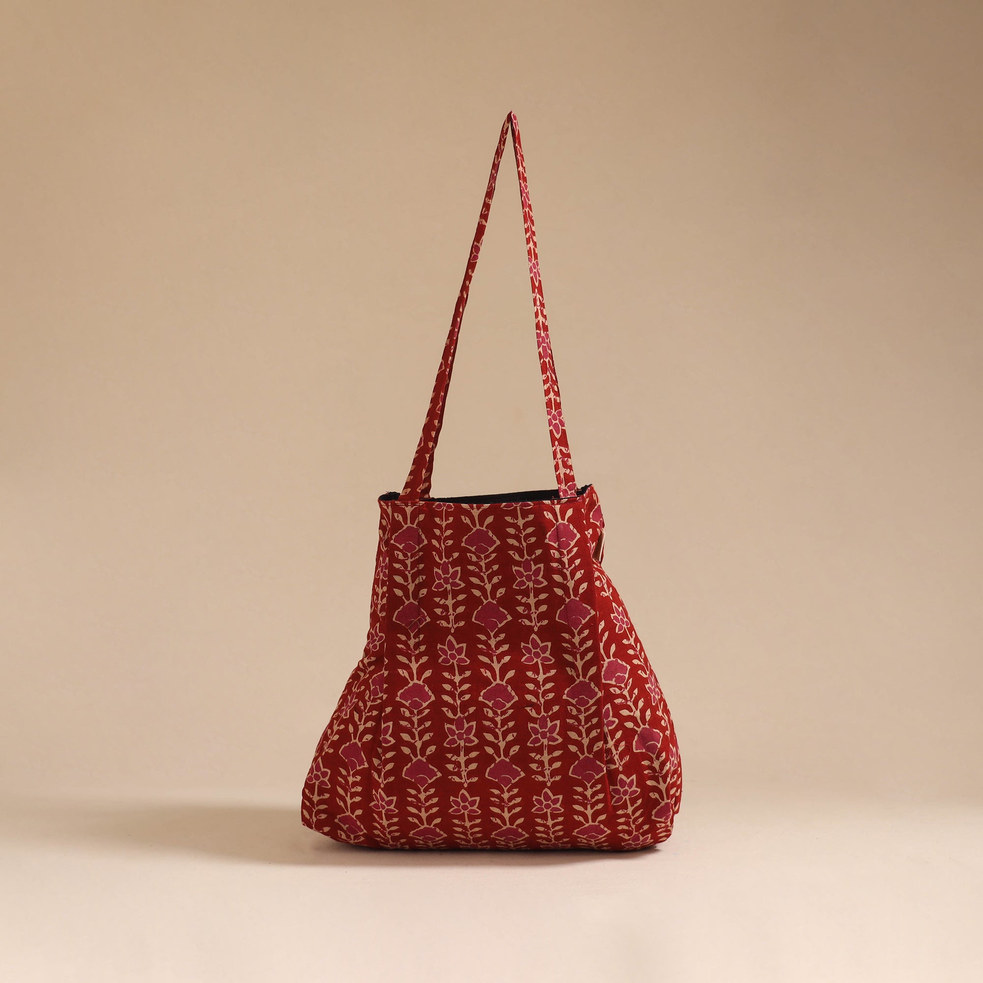 Red Handcrafted Fabric Jhola Bag
