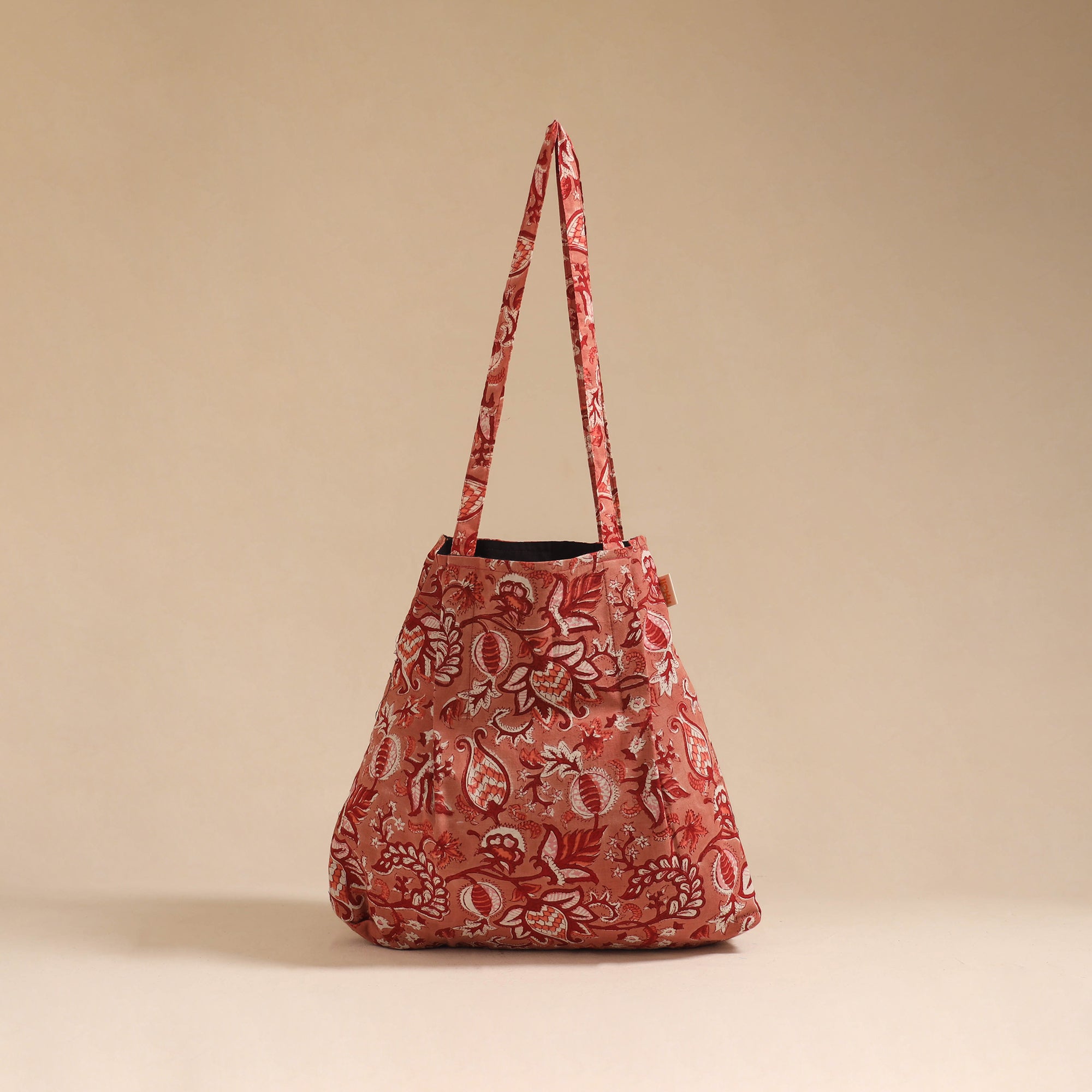Red Handcrafted Fabric Jhola Bag