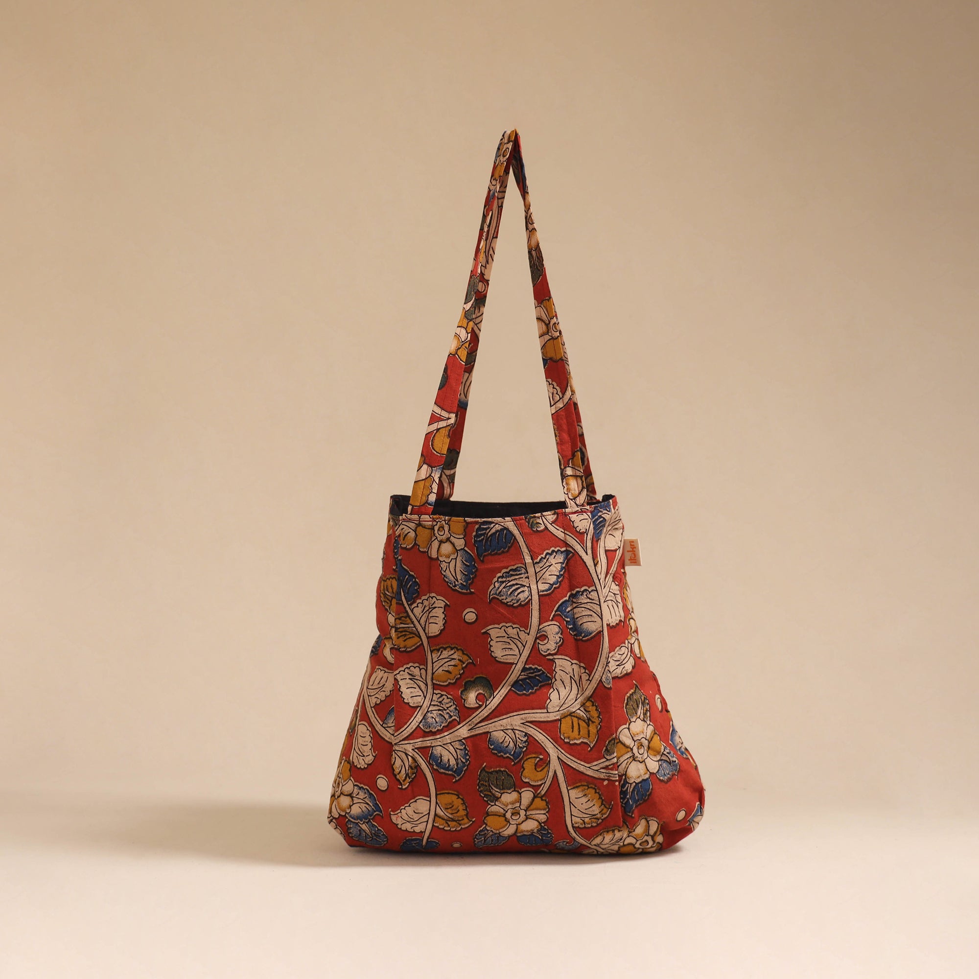 Red Handcrafted Fabric Jhola Bag