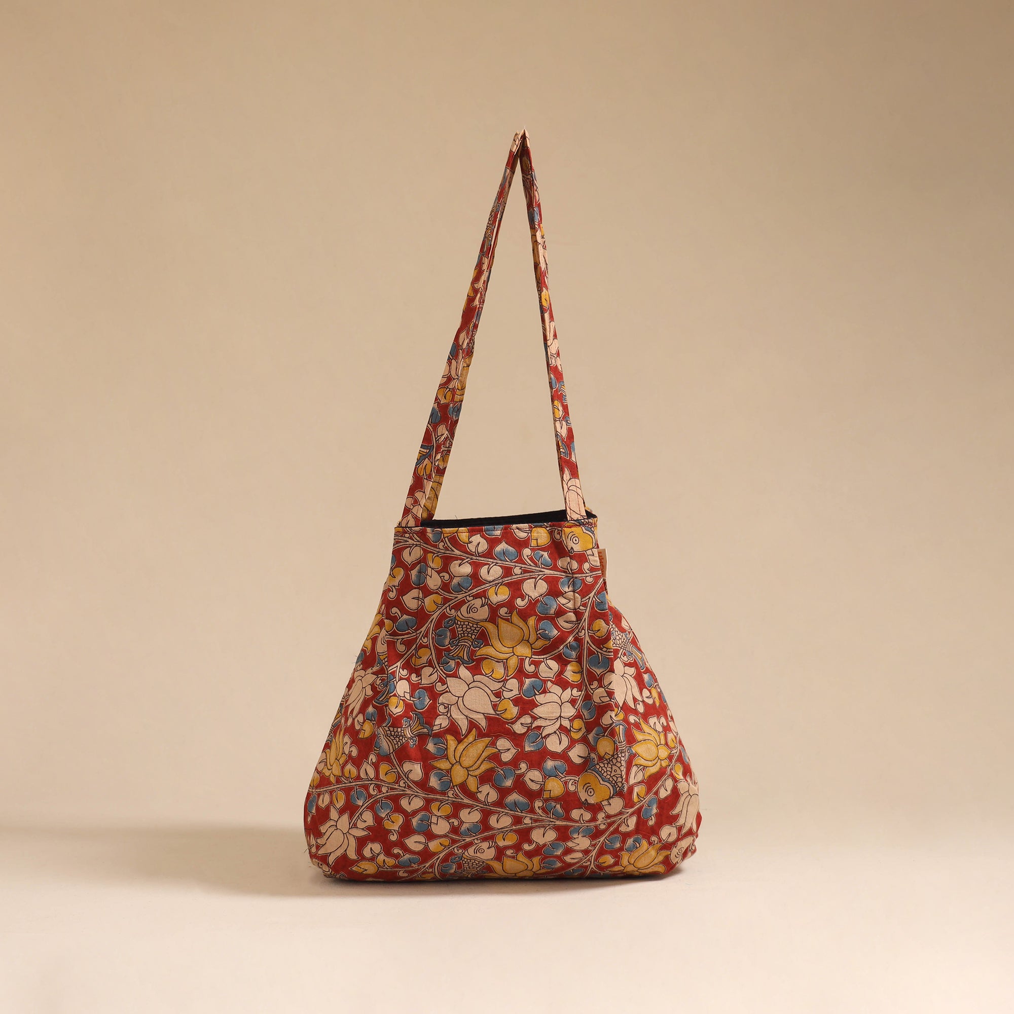 Red Handcrafted Fabric Jhola Bag