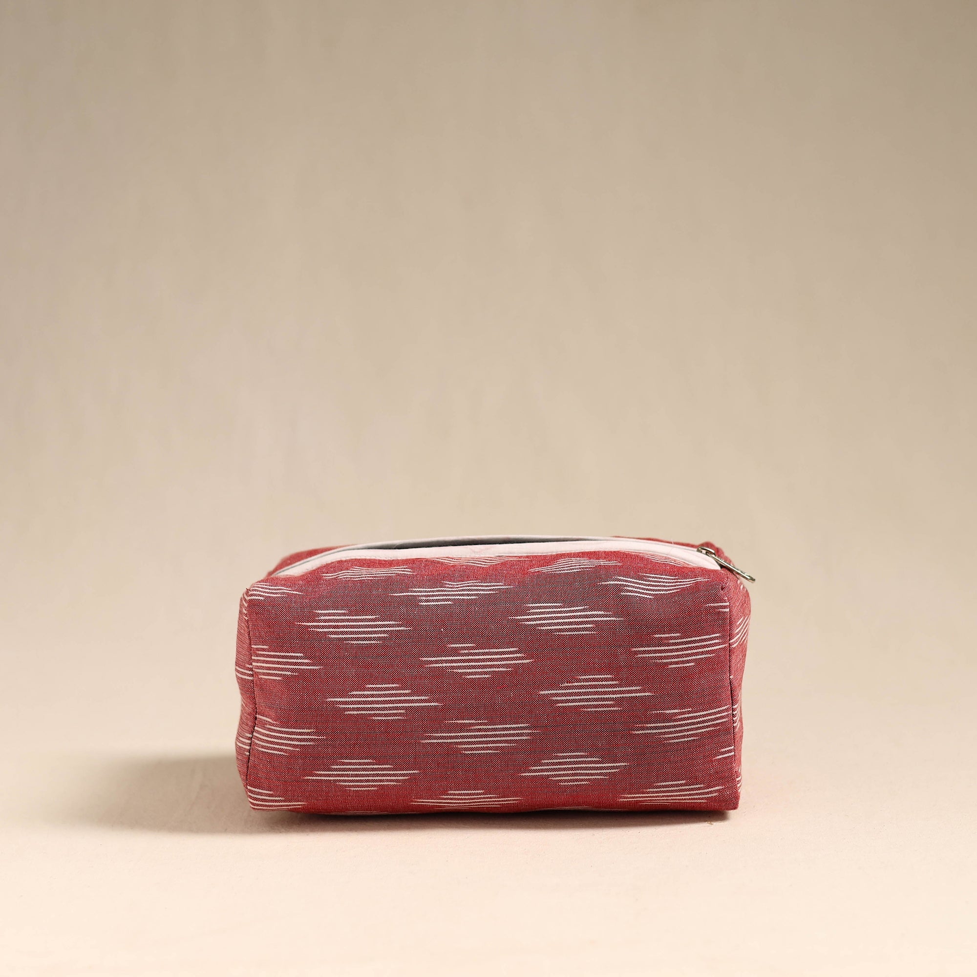 Red Handmade Cotton Toiletry Bag