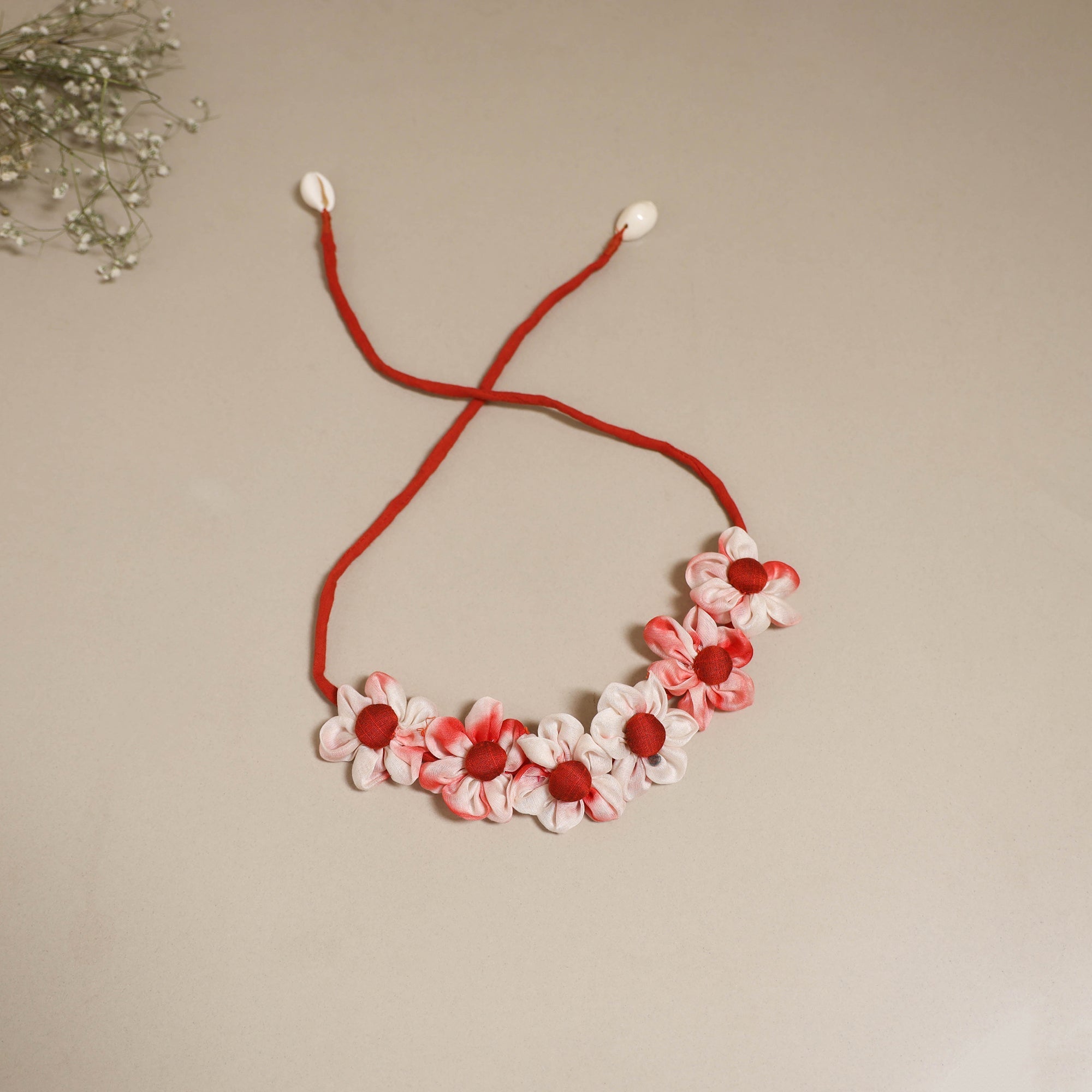 Red Traditional Handmade Fabart Jasmine Gajra