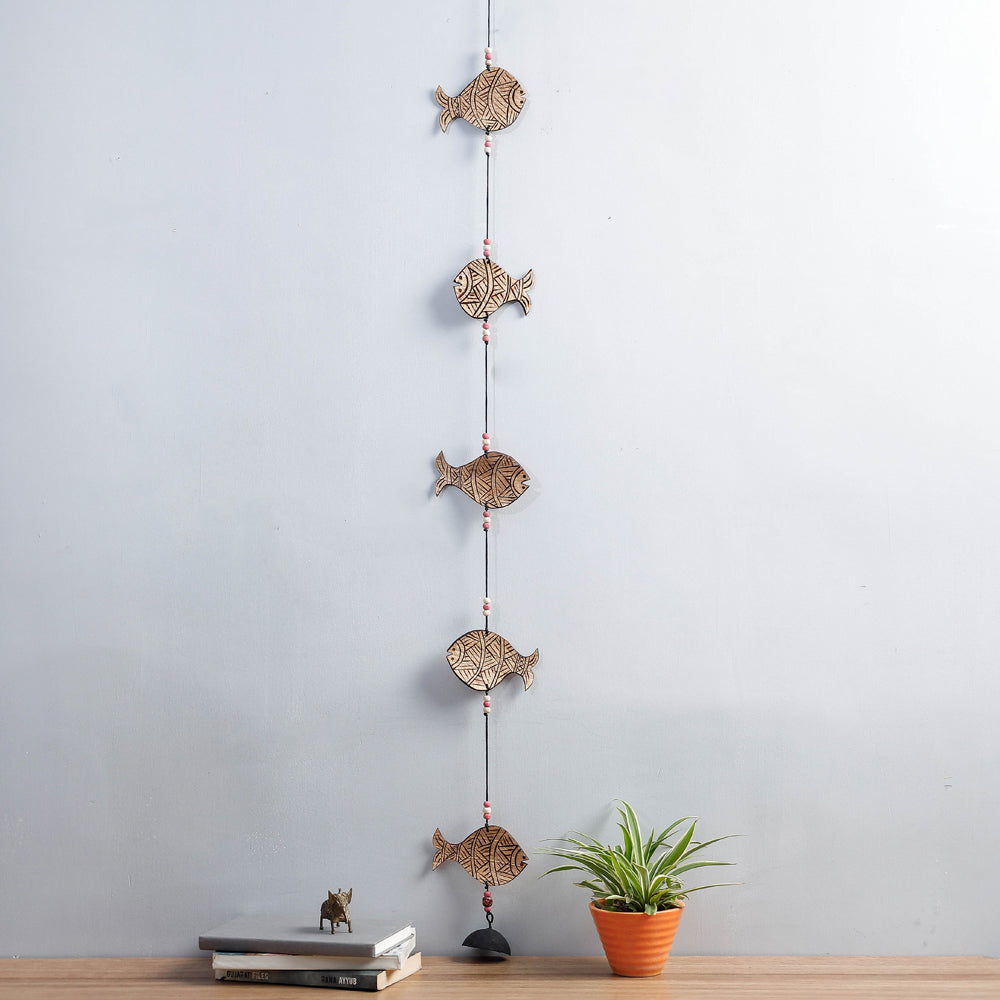 Tuma Craft Hand Carved Dried Bamboo Hanging