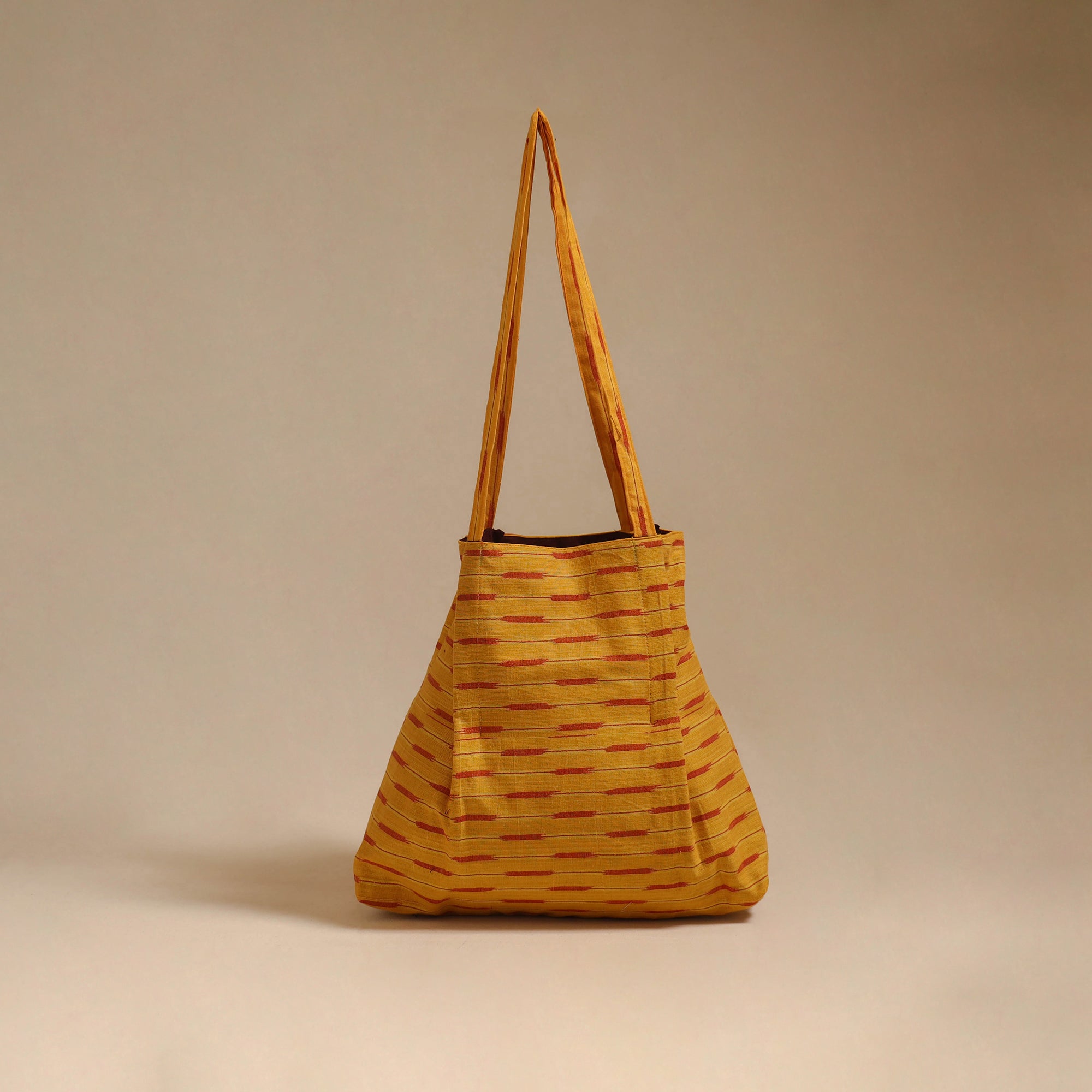 Yellow Handcrafted Fabric Jhola Bag
