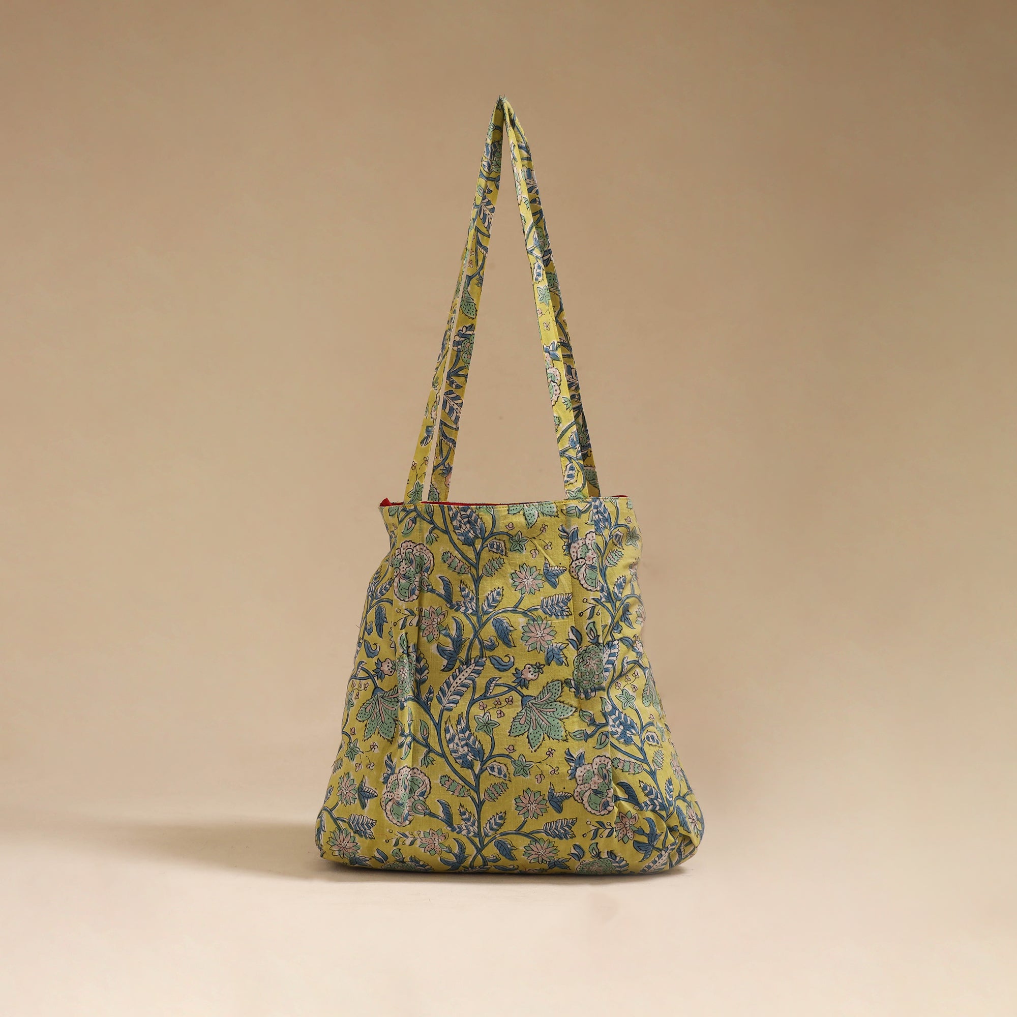 Yellow Handcrafted Fabric Jhola Bag